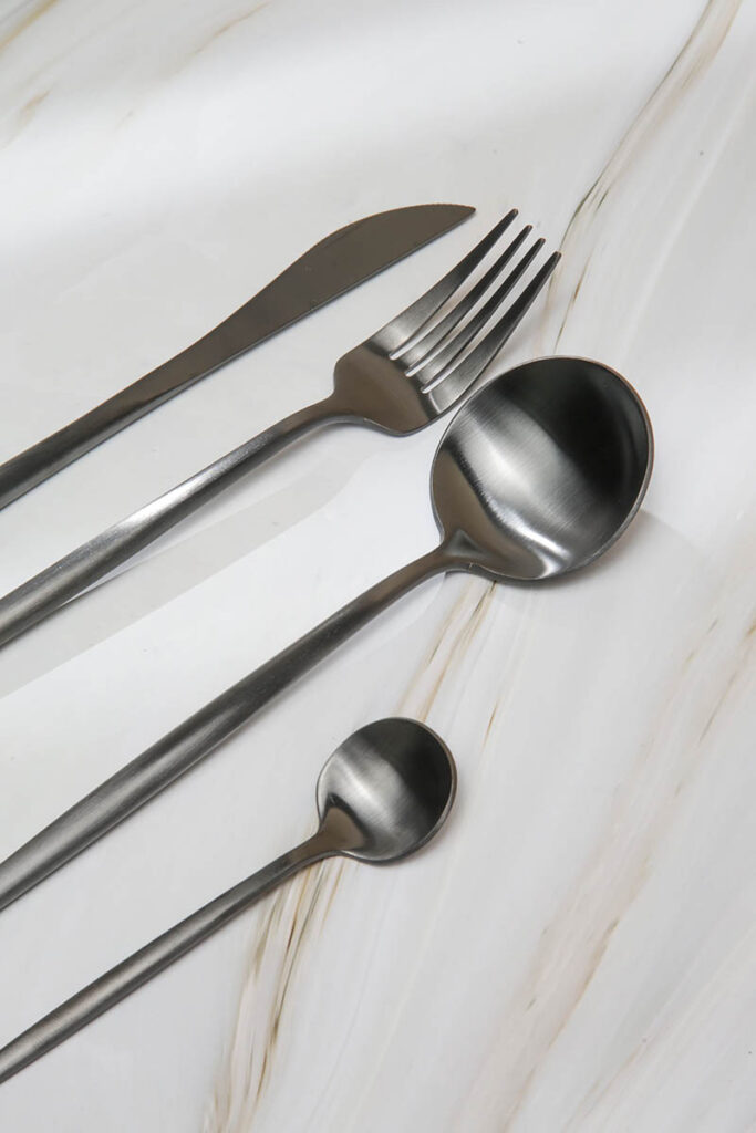Matte Black Flatware Set | Modern Round Handle + Reviews