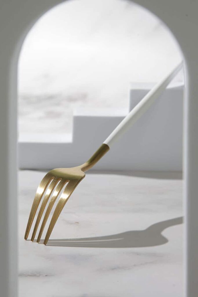 Gold Flatware Set With White Handle | Matte Gold + Reviews