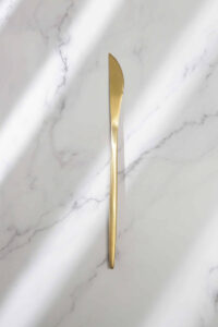 Matte Gold Flatware Set | Elegant & Modern Round Handle + Reviews